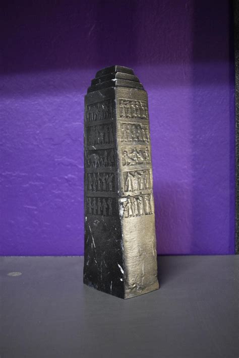 Black Obelisk Of Shalmaneser Iii Replica Ancient Assyrian Decor 25 Cm