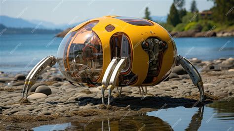 Premium Photo Robotic Beach Cleaning Drones Repeating Pattern Premium Photo Robotic Beach Cleaning Drones Repeating Pattern