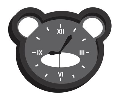 Object Clock With Bear Shape 13367193 Png