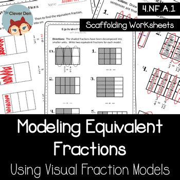 Equivalent Fractions Using Visual Models TPT