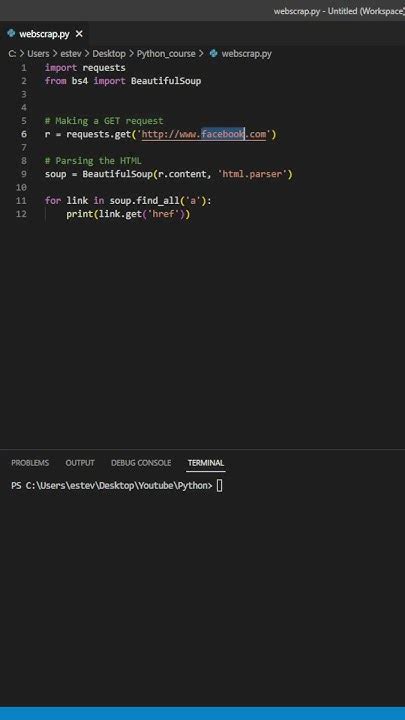 Web Scrap Html In Python Shorts Youtube
