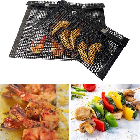 4 Packs Reusable Bbq Grill Mesh Bag Multi Size Non Grandado