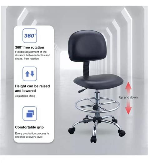 Pu Leather Laboratory Stool Chair Esd Chair Antistatic Lab Stool With