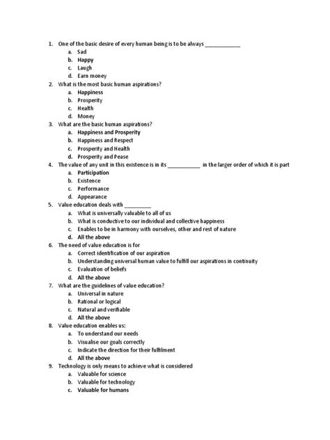 Uhv Mcq Module 1 Pdf Motivational Motivation
