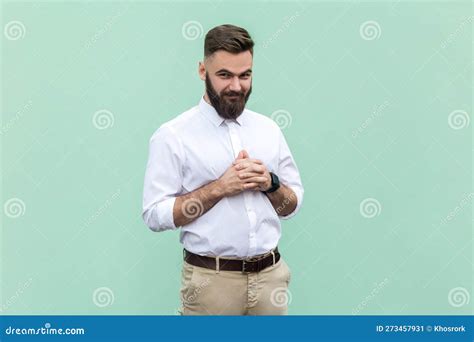 Adult Evil Genius Making Mysterious Plan Steepled Fingers In Front Of