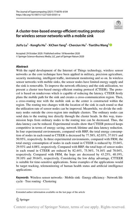 a cluster tree based energy efficient routing protocol for wireless