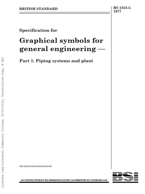 Bs 1553 Pipeline Symbols Pdf Engineering Duct Flow