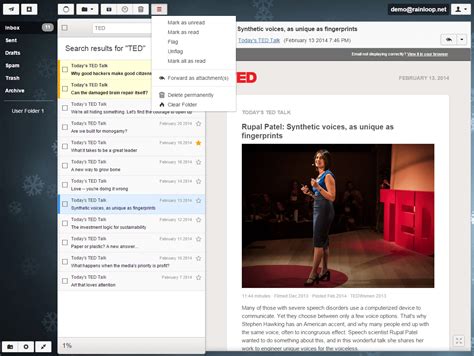 Screenshots Rainloop Webmail