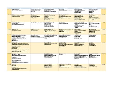 Developmental Chart Sheet 1 2 Play Emotion Regulationsensory