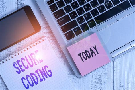 conceptual hand writing showing secure coding business photo