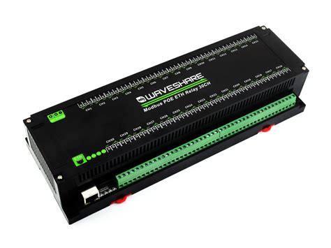 30路以太网继电器模块 Modbus Rtu Tcp协议 以太网通信poe 带多种隔离保护电路 工业级导轨式外壳