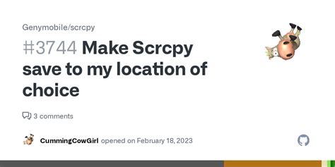 Make Scrcpy Save To My Location Of Choice · Issue 3744 · Genymobile