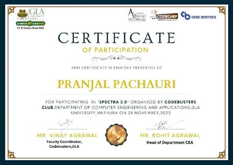 Participated In Spectra 20 Course At Gla Pranjal Pachauri Posted On