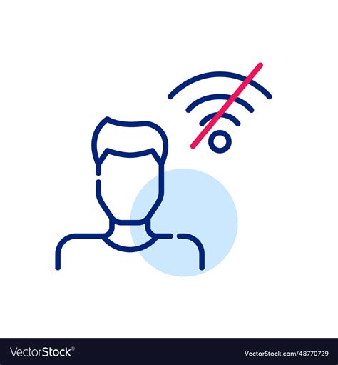 Male User With No Internet Wifi Signal Pixel Vector Image