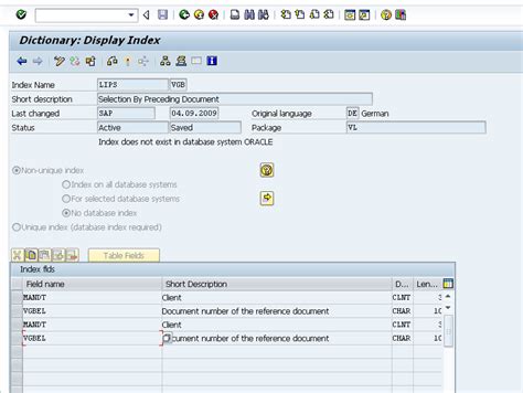 Activate An Index On LIPS Table SAP Community