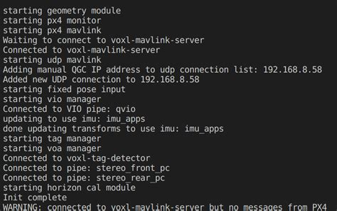 connected to voxl mavlink server but no messages from px4 modalai forum