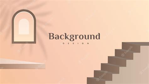추상 3d 계단 및 창 갈색 골드 그라데이션 고급 배경 디자인 프리미엄 벡터
