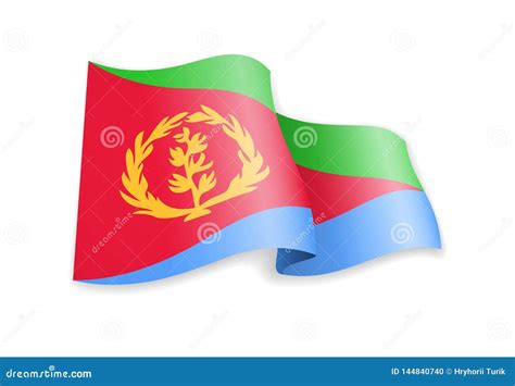 Eritrea Flag In The Wind Flag On White Vector Illustration Stock Illustration Illustration Of