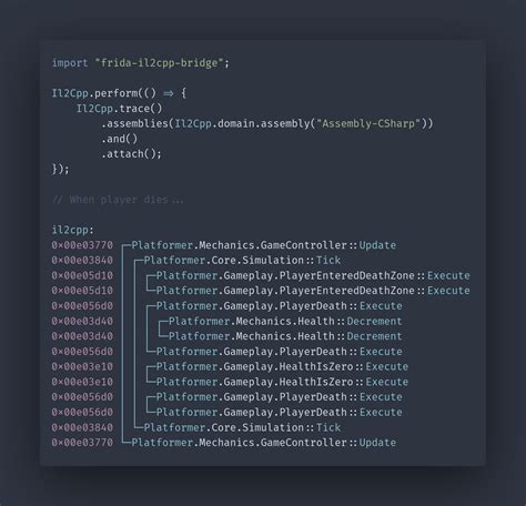 github vfsfitvnm frida il2cpp bridge a frida module to dump trace