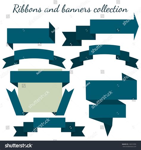 Collection Retro Ribbons Banners Your Business Stock Vector Royalty