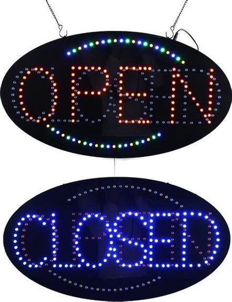 Led Bord Open Close Deluxe Xl Open Bord Gesloten Bord Bol Com