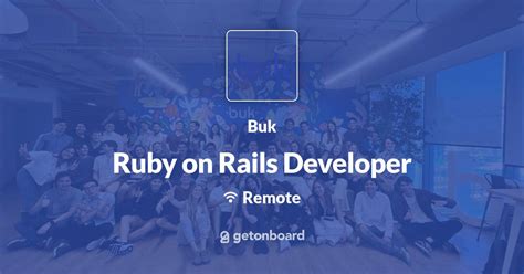 Ruby On Rails Developer At Buk Remote Work From Home Get On Board