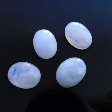 Natural Rainbow Moonstone Wholesale 4 Oval Cabochon Loose Gemstone 39