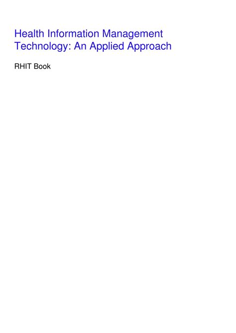 Ppt [pdf] Download Health Information Management Technology An Applied Approach Powerpoint