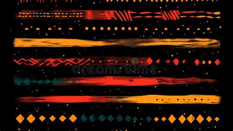 Colorful Abstract Pattern With Dashes Dots And Geometric Shapes On