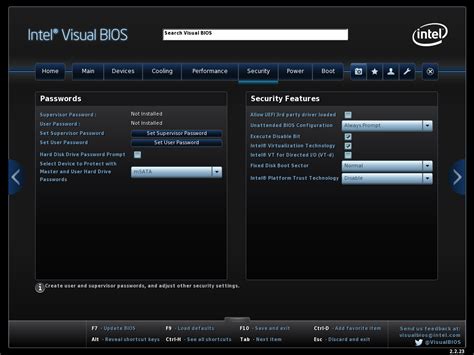 Required Bios Settings D54250wykh