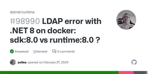 Ldap Error With Net 8 On Docker Sdk80 Vs Runtime80 · Dotnet