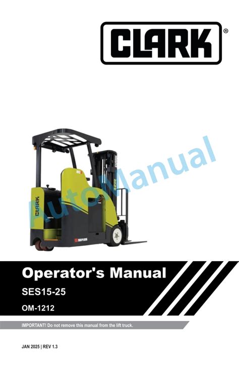 Clark Ses15 25 Operator Manual Om 1212