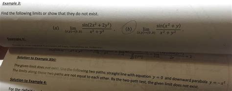 understanding limits with two path tests