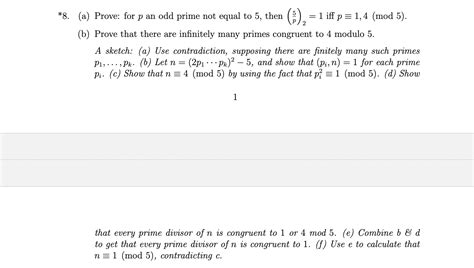 Solved A Prove For P An Odd Prime Not Equal To Chegg