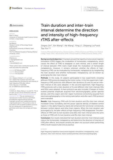 Pdf Train Duration And Inter Train Interval Determine The Direction And Intensity Of High