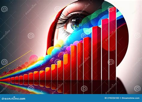 Chart And Upward Arrow Front View Outline Isolated On White Background Design Element Vector