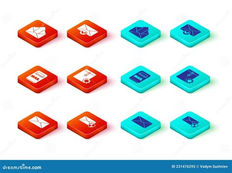 Set Envelope With Shield Mail Box Setting And Check Mark And Outgoing Mail Icon Vector