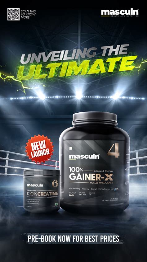 Masculn Gainer And Creatine Poster Behance