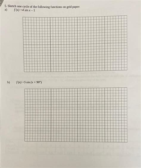 solved 5 sketch one cycle of the following functions on
