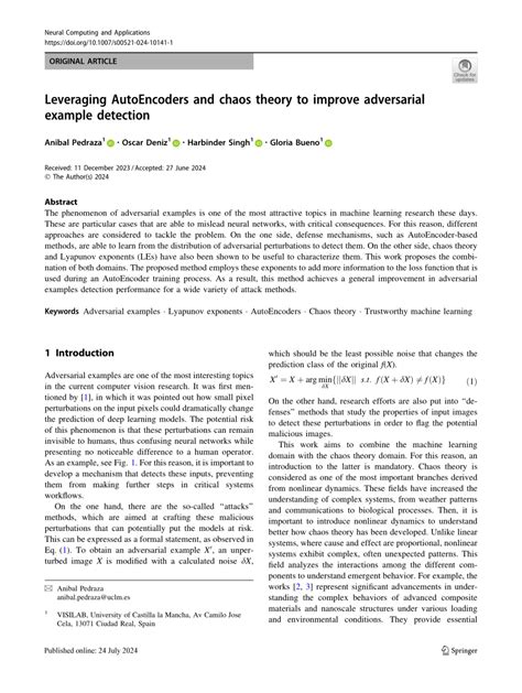 pdf leveraging autoencoders and chaos theory to improve adversarial