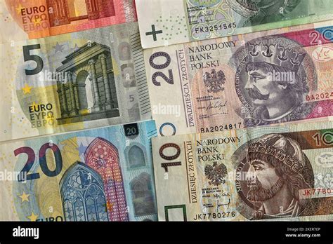 Illustration Photo Polish Zloty Zloty Poland Currency Money Bills