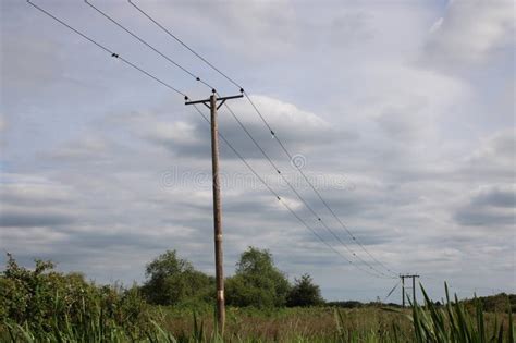 Three Phase Overhead Powerline In A Field Uk Stock Image Image Of Grid Current 327227763