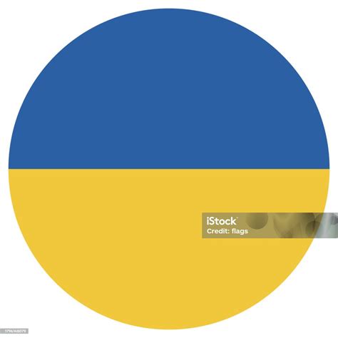 우크라이나의 국기 버튼 플래그 아이콘입니다 표준 색상 원 아이콘 플래그입니다 컴퓨터 일러스트레이션 디지털 일러스트레이션 벡터 일러스트 레이 션입니다 0명에 대한 스톡 벡터