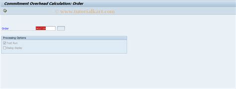 KGO SAP Tcode Overhead Commt Int Orders Indicator Processing