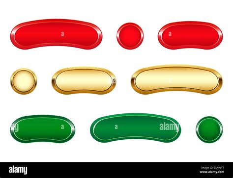 set of buttons for mobile web or video games gui elements vector