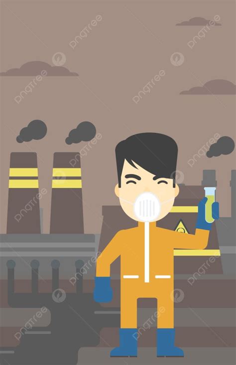 An Asian Scientist In Radiation Protective Suit Background Wallpaper