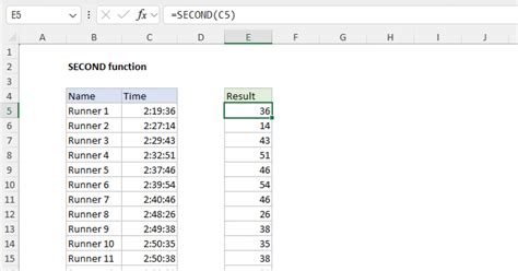 Excel Second Function Exceljet