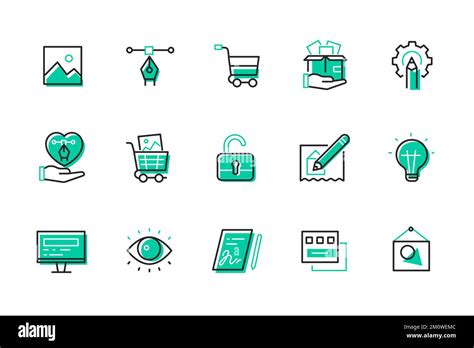 Web Development Modern Colorful Line Design Style Icons Stock Vector Image Art Alamy
