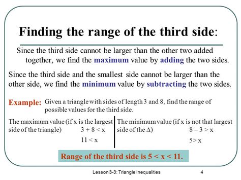 triangle inequality theorem range