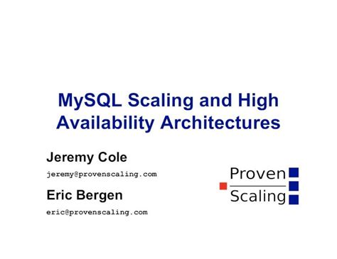 pdf mysql scaling and high availability architectures dokumen tips